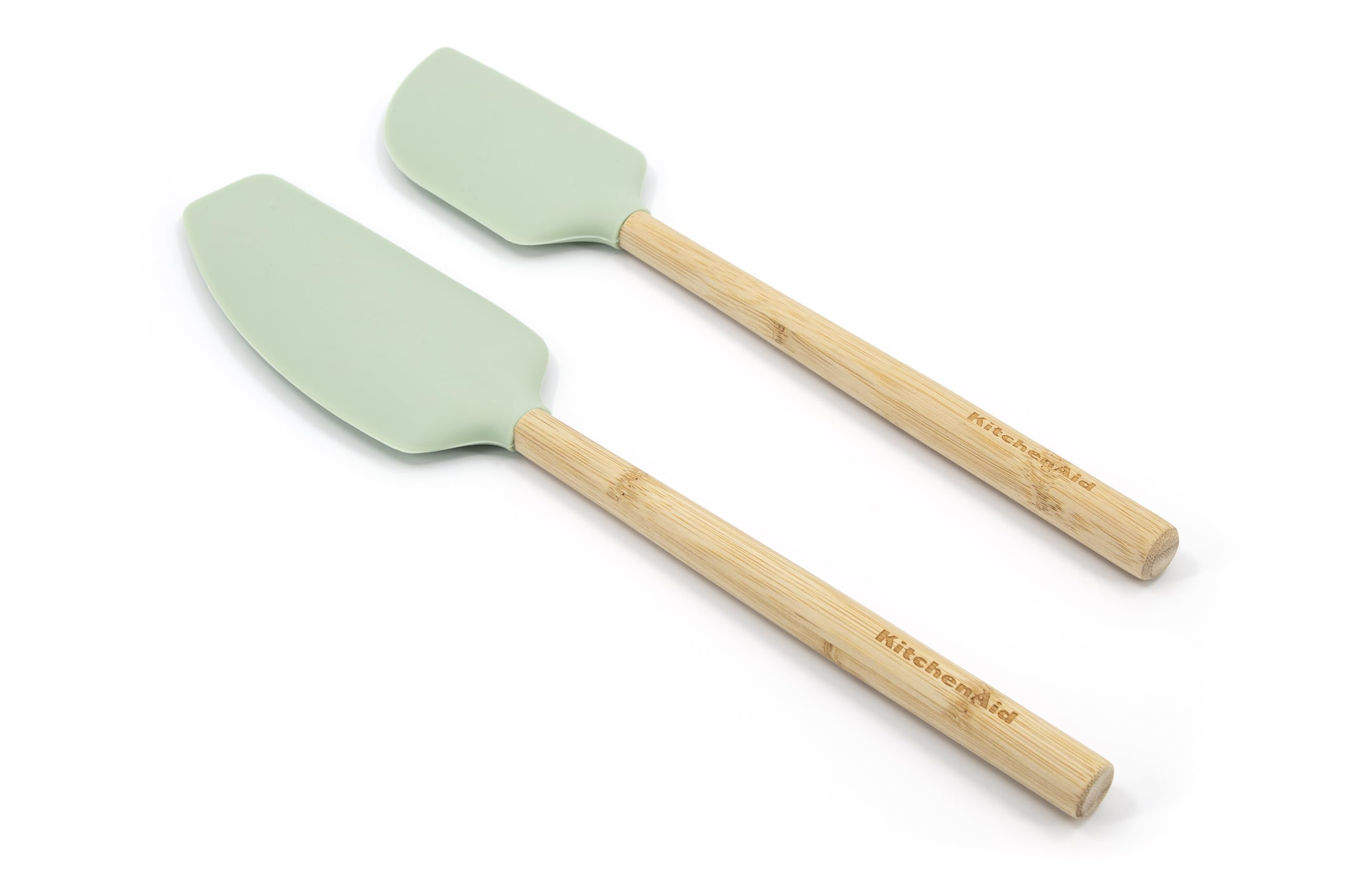 KitchenAid - Spatula Set, 2-Piece Silicone Spatulas with Bamboo Handles ...