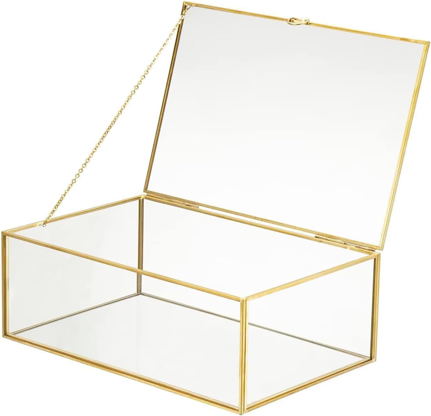 Amazon.com: MTJYQYF Vintage Glass Jewelry Box Keepsake Box with Hinged ...