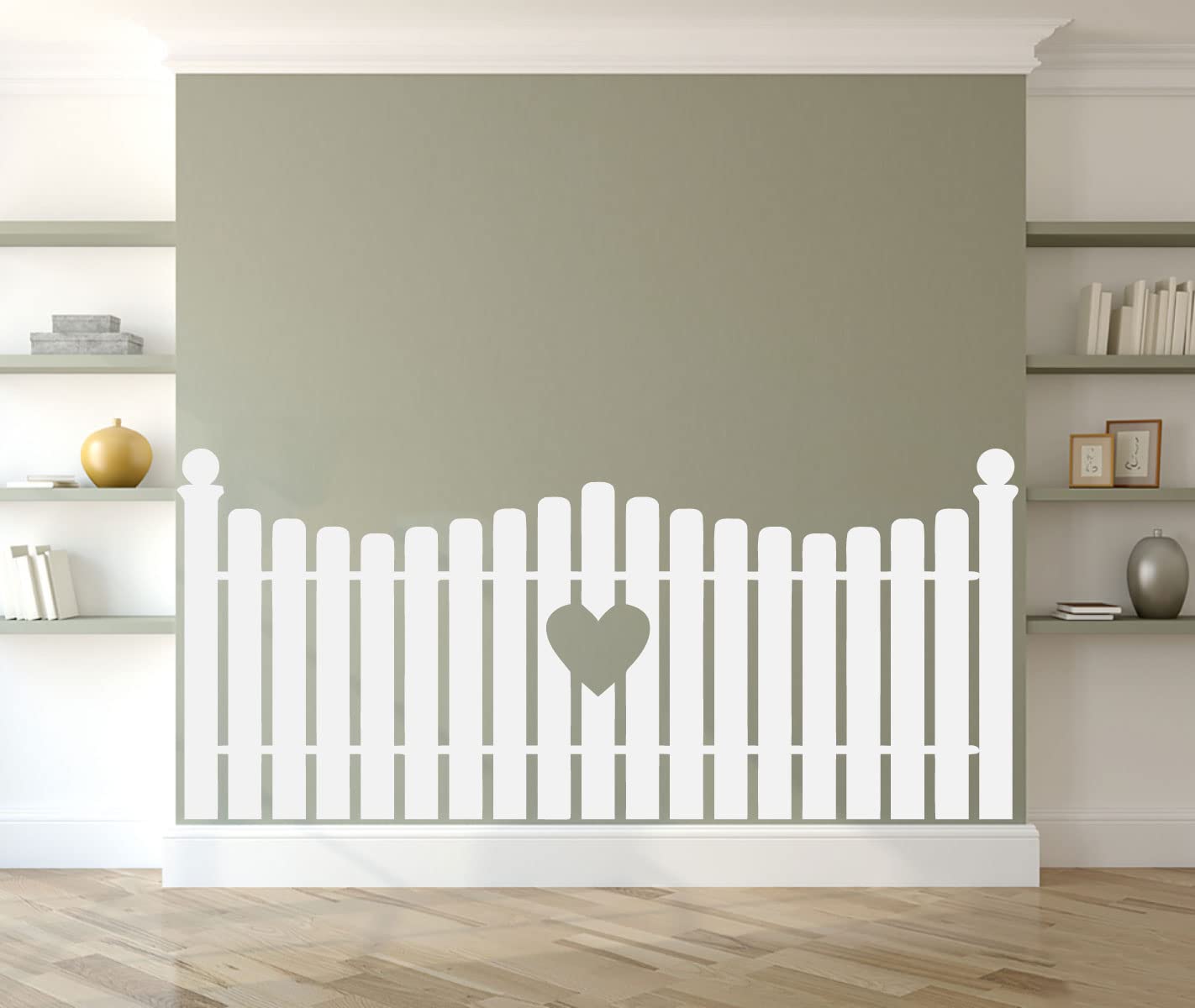 Picket Fence Silhouette Vinyl Home Decor Wall Decal (36 inches wide ...