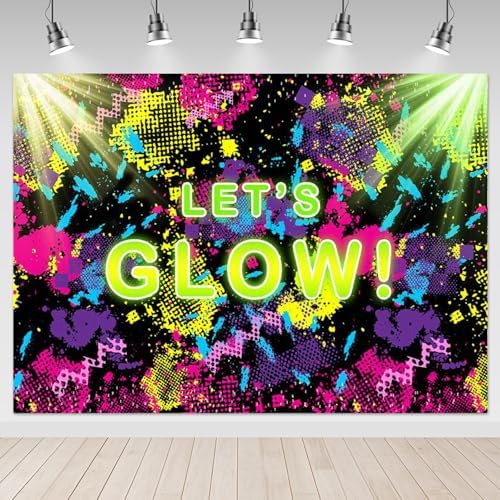 Amazon.com : Neon Glow Party Decorations Supplies Backdrop Glow in The ...