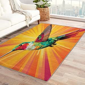 Amazon.com: 4x5 Rug, Hummingbird Area Rug, Bird Washable Rugs for ...