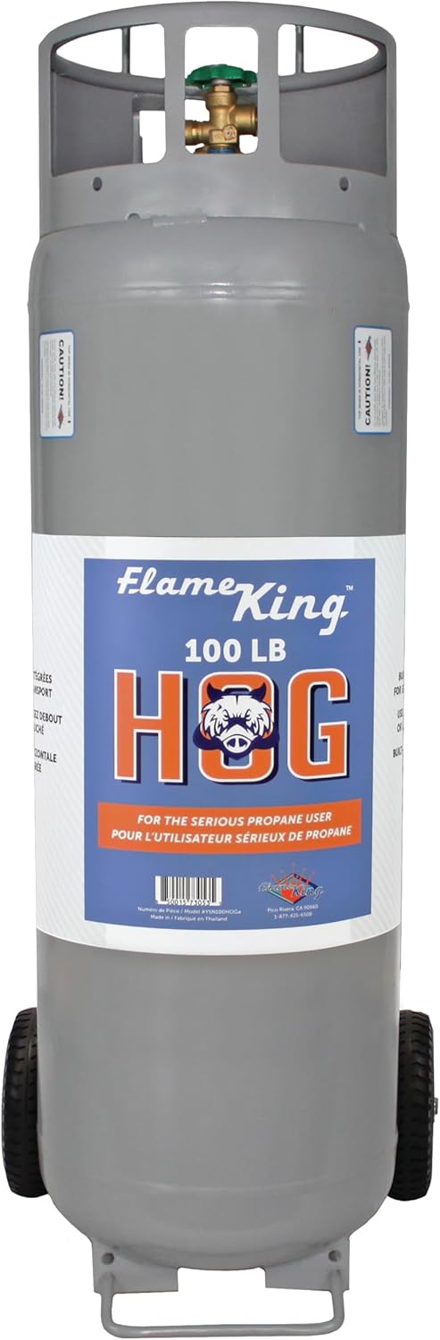 Amazon.com : Flame King 100LB Empty Propane Tank with Wheels ...