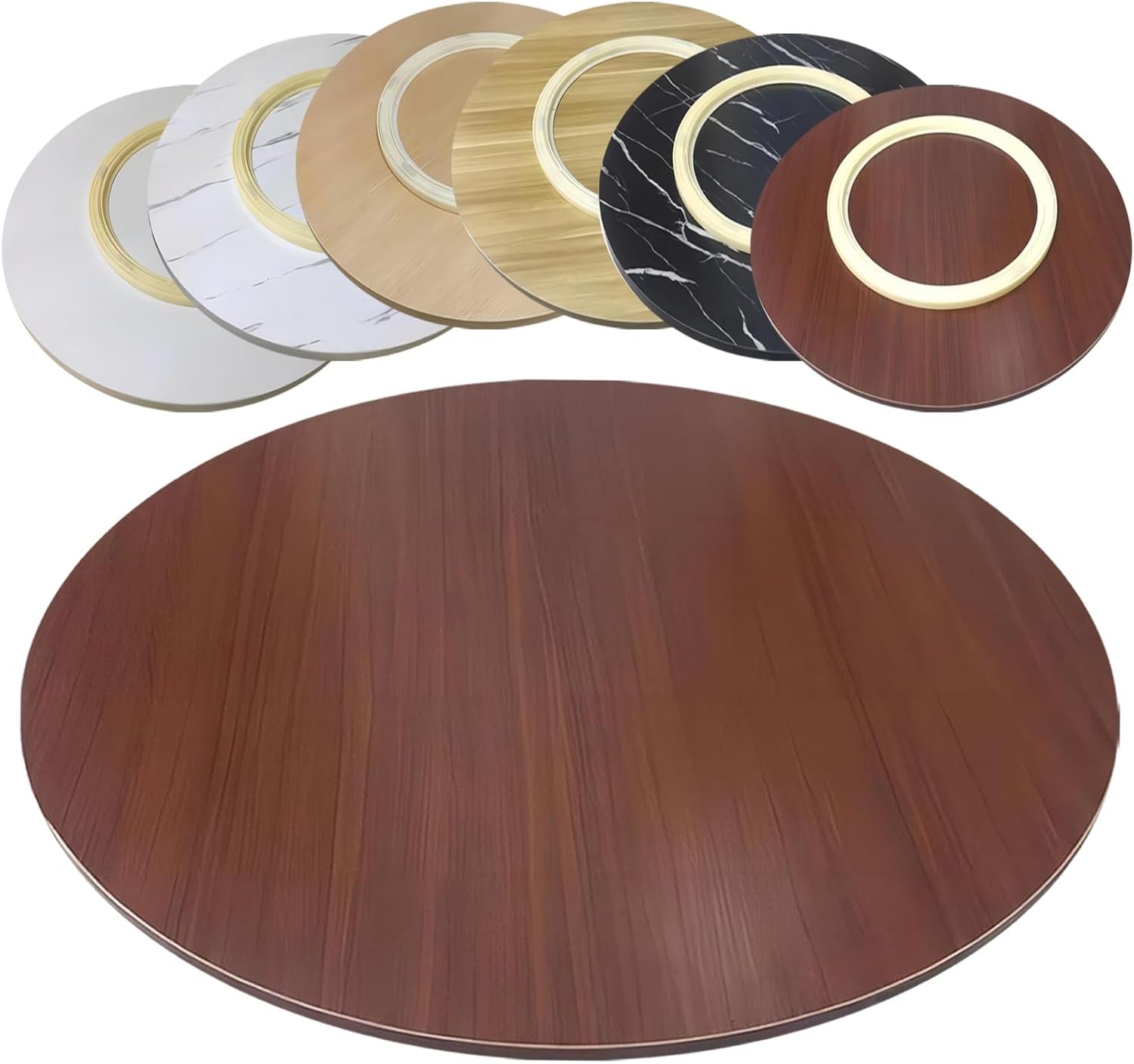 Amazon.com: Round Wooden Service Tray For Dining Table, 360° Rotation ...