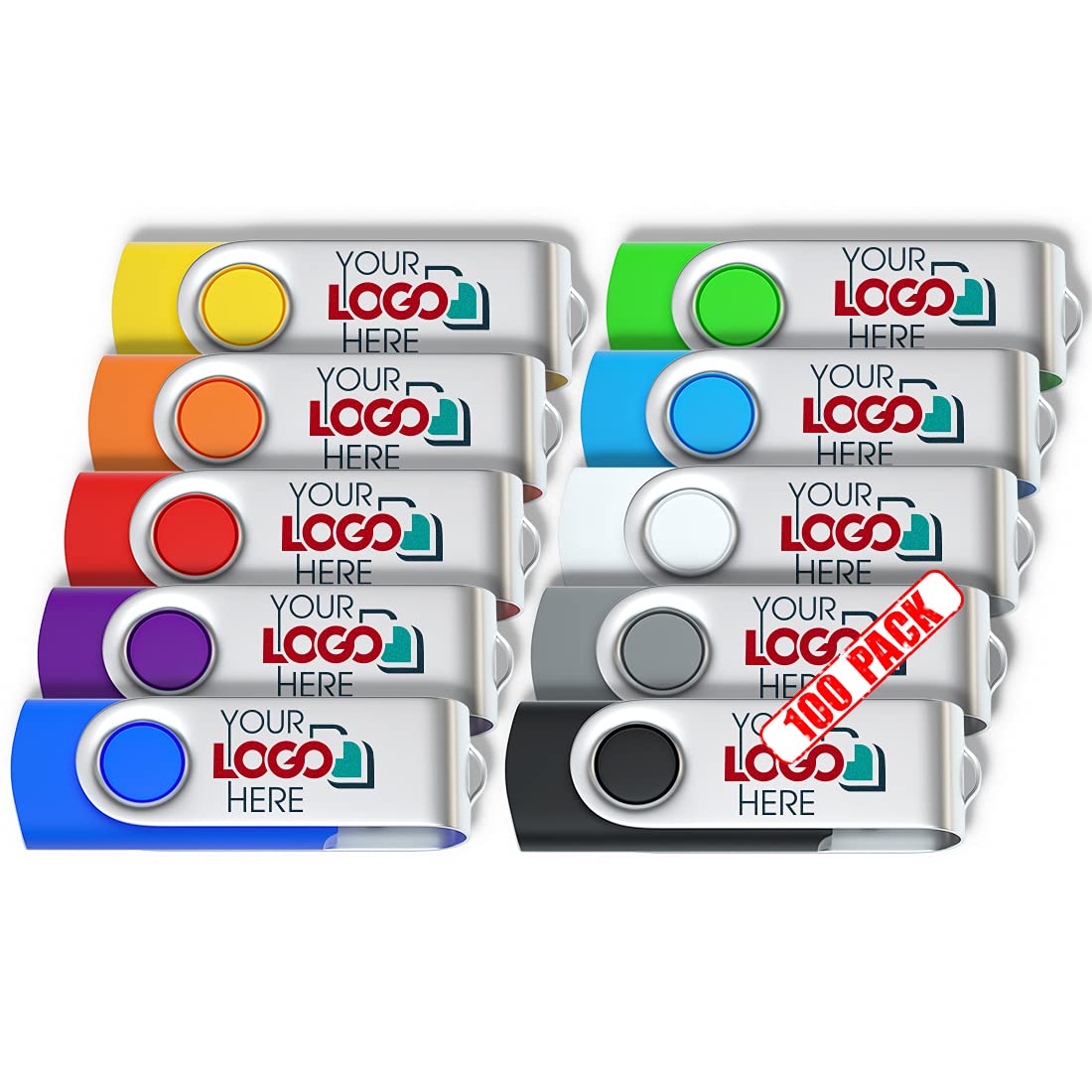 Amazon.com: Possibox Custom Swivel USB Flash Drive 4GB Promotional ...