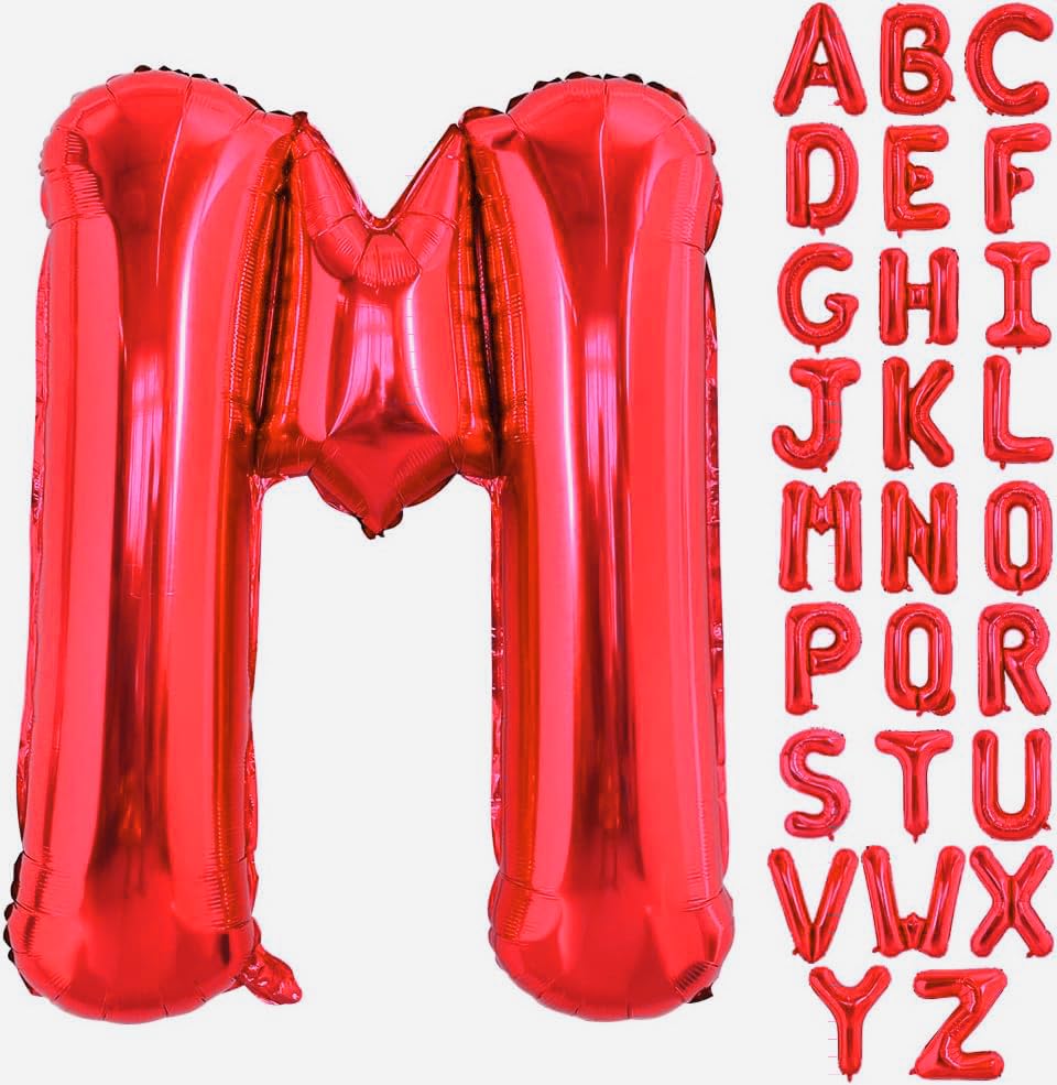 Amazon.com: 40 Inch Large Red Letter M Balloons Alphabet M Letter ...
