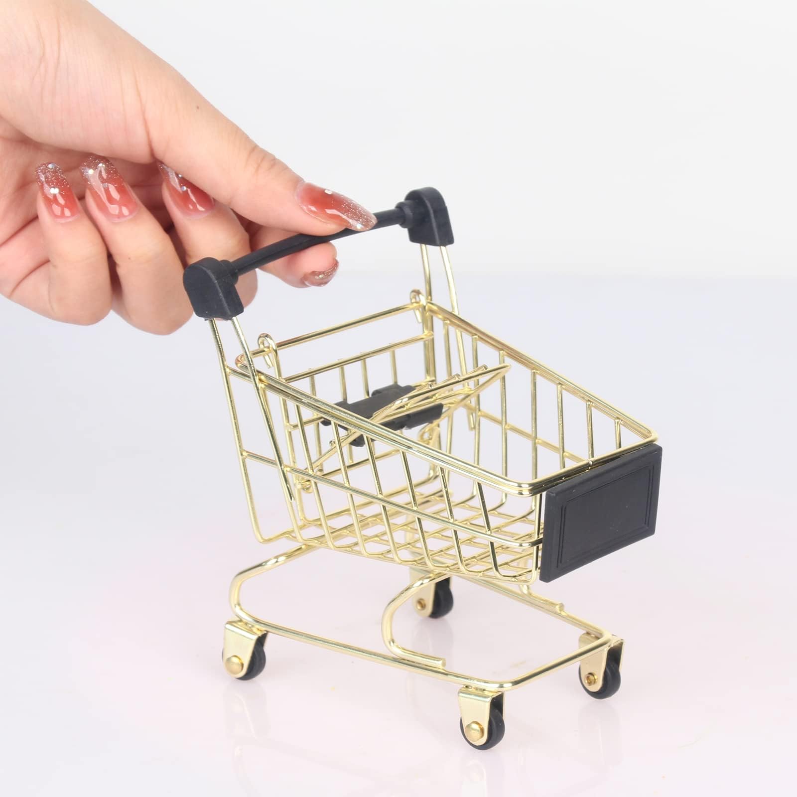 Amazon.com: 2 Pcs Mini Shopping Cart Supermarket Handcart Shopping ...