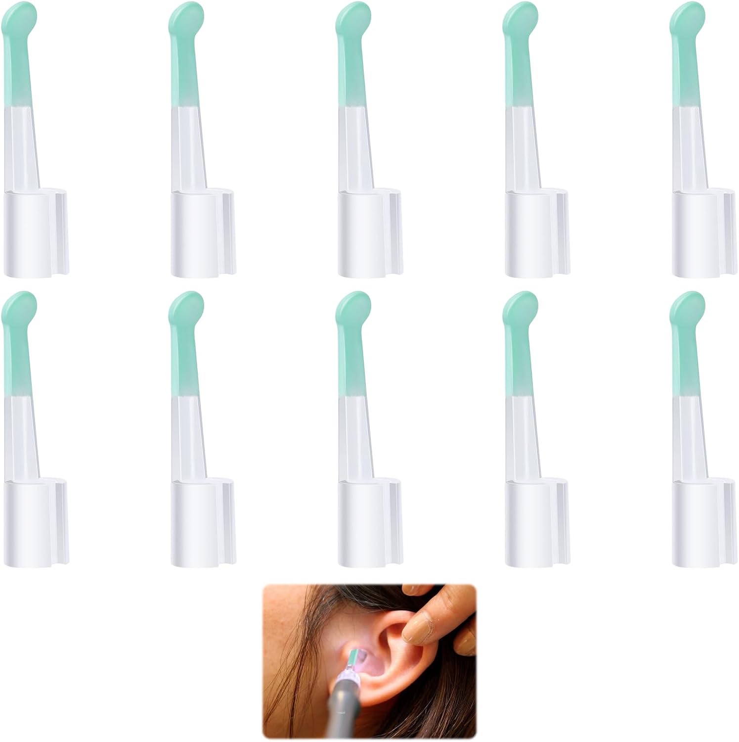 Ear Spoon Tips,10pcs Reusable Ear Cleaner Replacement Tips,Comfortable ...