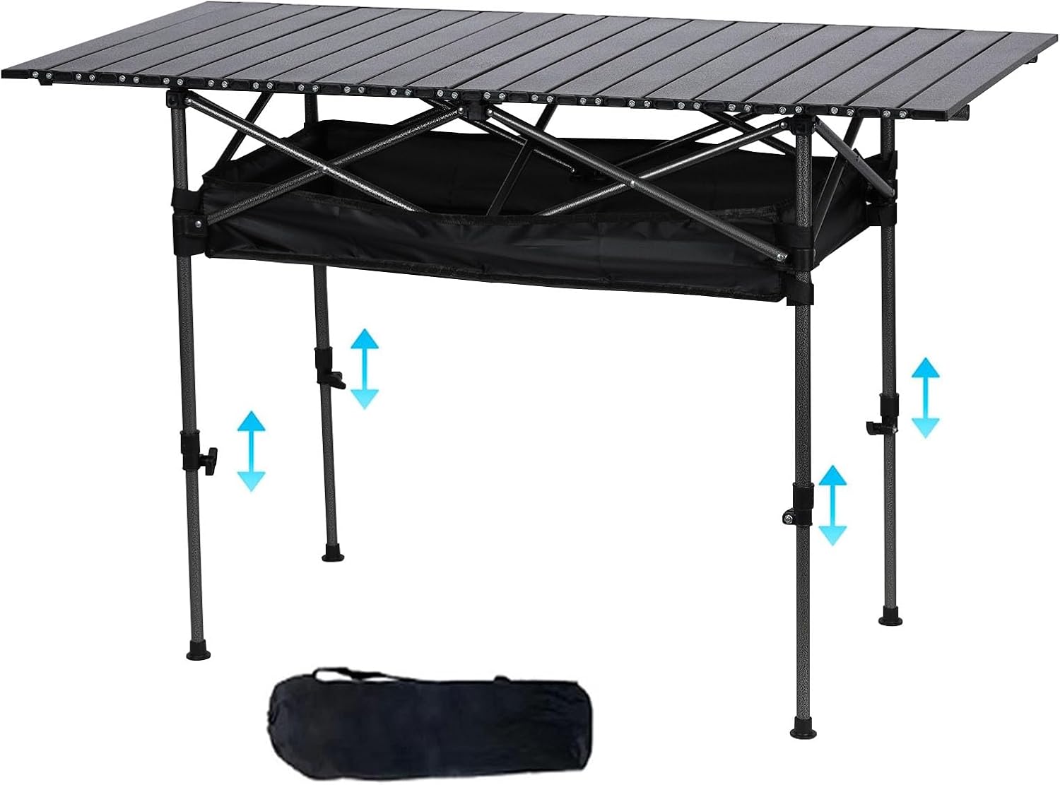Amazon.com: iondelce Adjustable Height Camping Table, Folding Portable ...