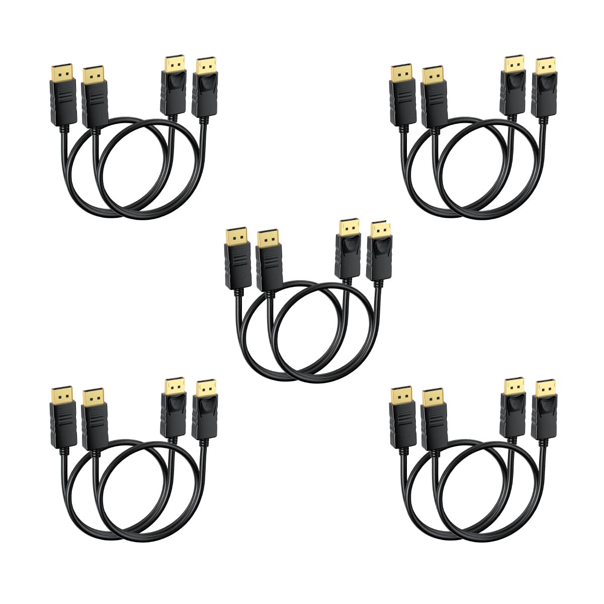 Snapklik.com : Short DisplayPort Cables 1 Ft 10-Pack, DP To DP Cord ...