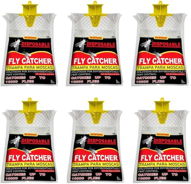 Amazon.com : Hescaz Pack of 6 Fly Bags Outdoor Disposable, Fly Catcher ...