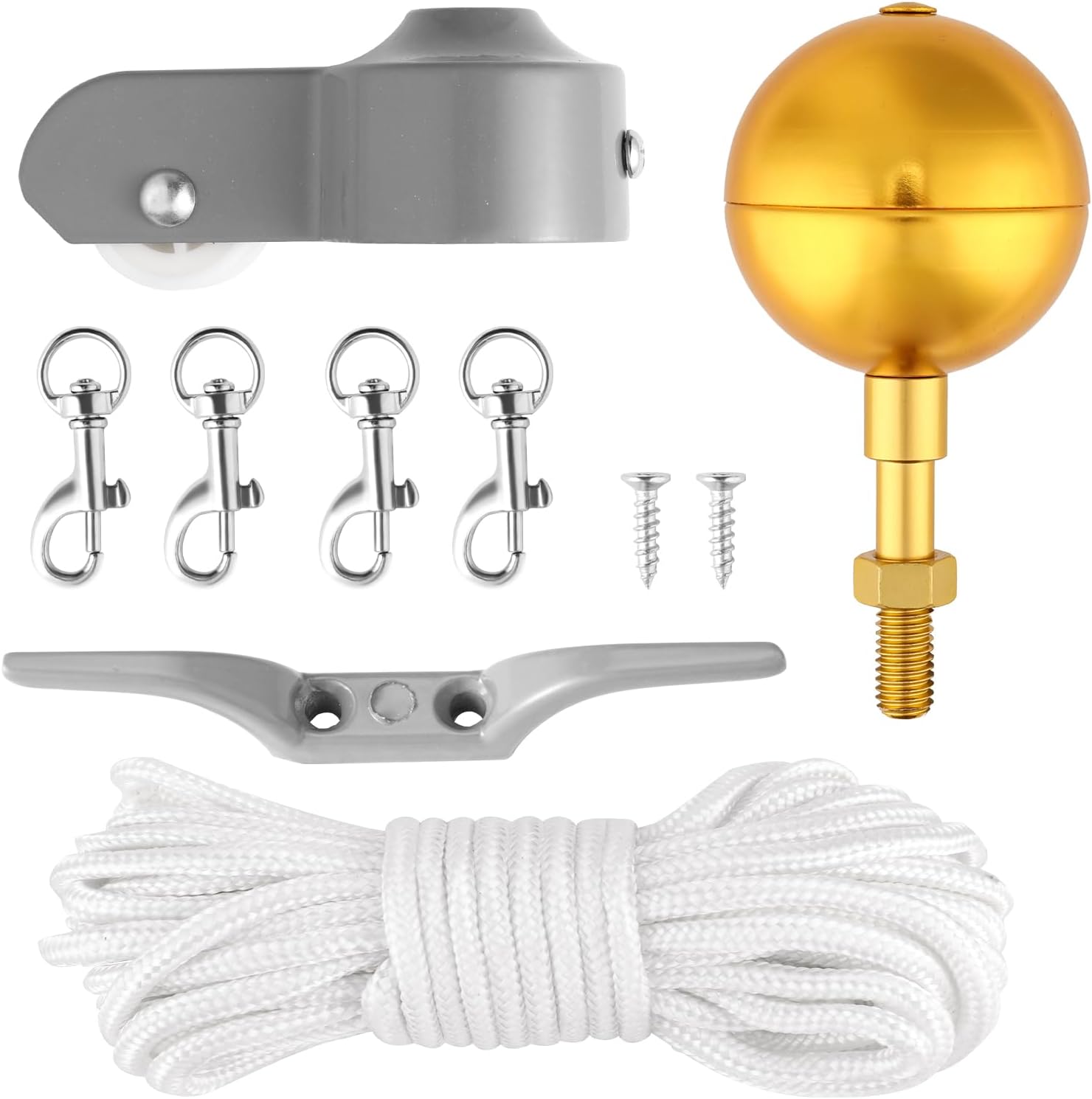 Amazon.com: BRUBAKER Flag Pole Repair Kit - Aluminum Hardware Parts ...