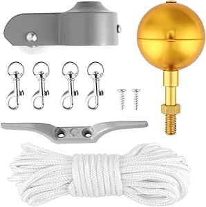 Amazon.com : Flagpole Topper,Flagpole Hardware Repair Parts Kit 50 Feet ...