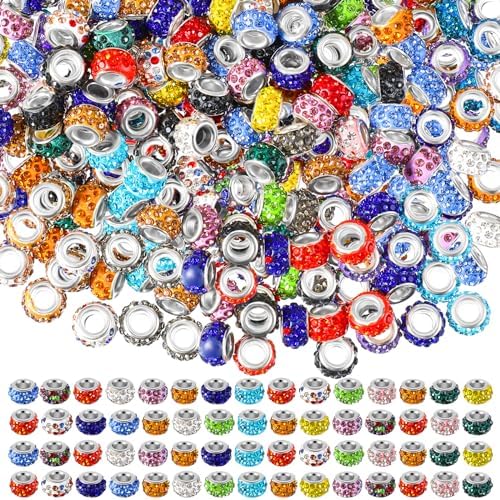 Amazon.com: 220 Pieces European Large Hole Beads, Assorted European ...