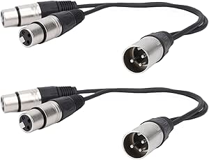 Amazon.com: XLR Y Splitter Cable 1ft, Balanced XLR Adapter for Mixer ...