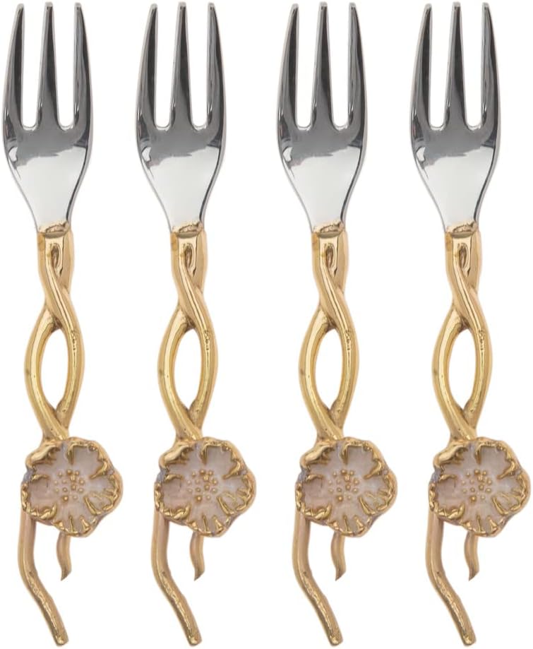 Amazon.com: Godinger Dessert Forks, Salad Forks with Gold Handle, Set ...