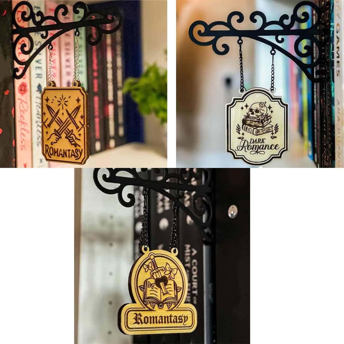 Amazon.com : Tavern Signs– Genre Shelf Labels With Hanging Brackets ...