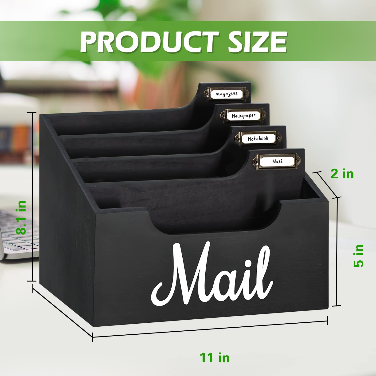 Snapklik.com : Rustic Mail Organizer Letter Sorter For Counter, Mail ...