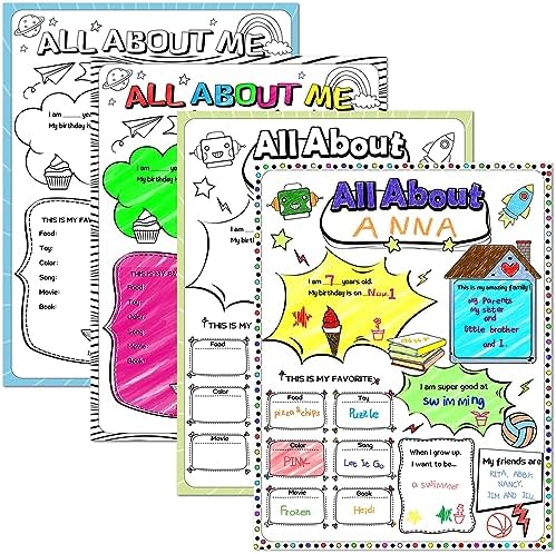 Amazon.com: Fun Express Color Your Own “All About Me” Spanish Posters ...