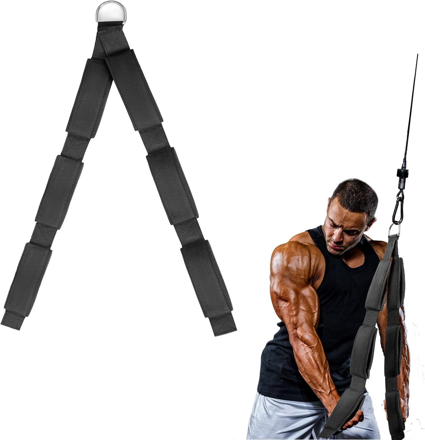 Amazon.com : Yoyoapple Tricep Rope Cable Attachment Comfortable Handles ...