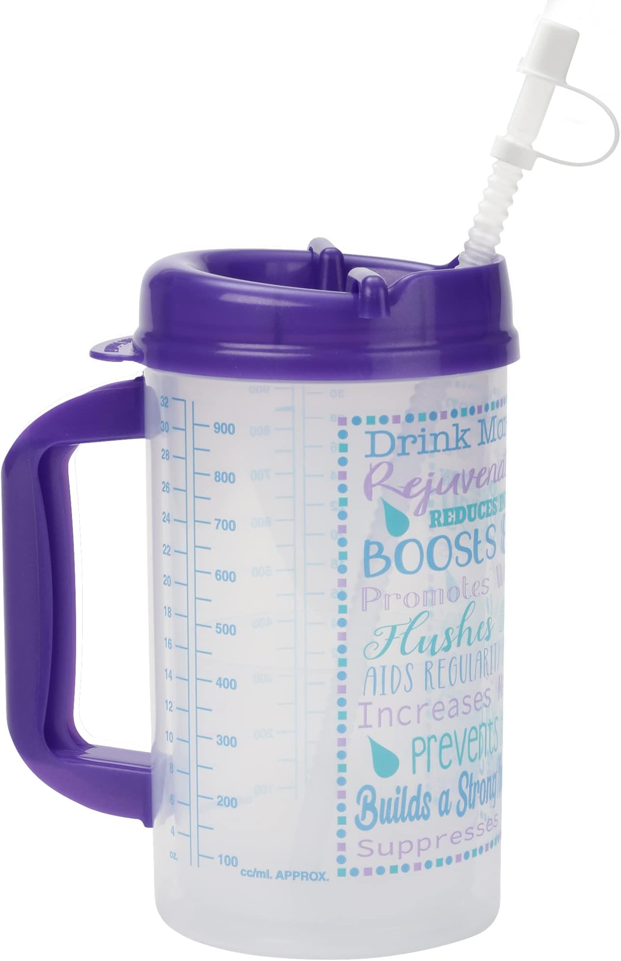 Amazon.com: (2) 32 oz Hospital Mugs with Purple Lids - Insulated Cold ...