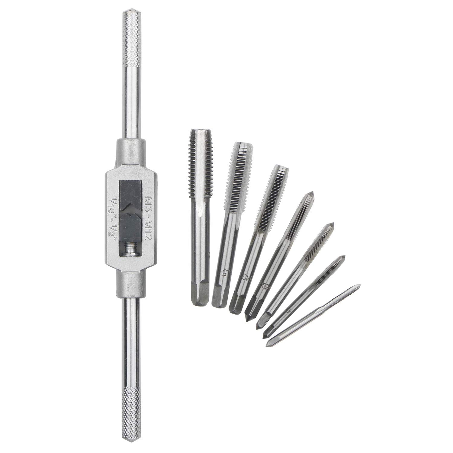 Rowiz 8Pcs Tap Wrench Set, Metric Tap Set M3 M4 M5 M6 M8 M10 M12 with ...