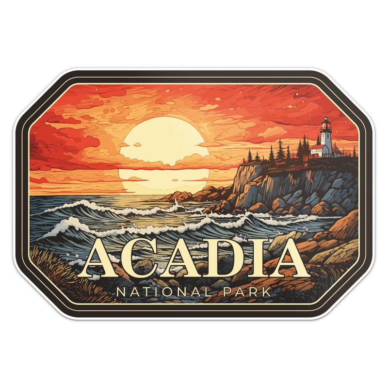 Amazon.com - Acadia National Park Sticker - Waterproof Vinyl Decal for ...