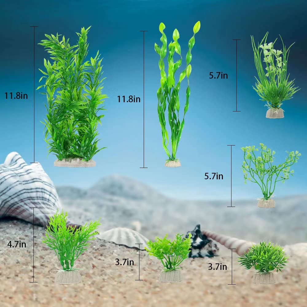 Ctpeng 23 Pcs Aquarium Plants Plastic,Artificial Fish Tank Plant for ...