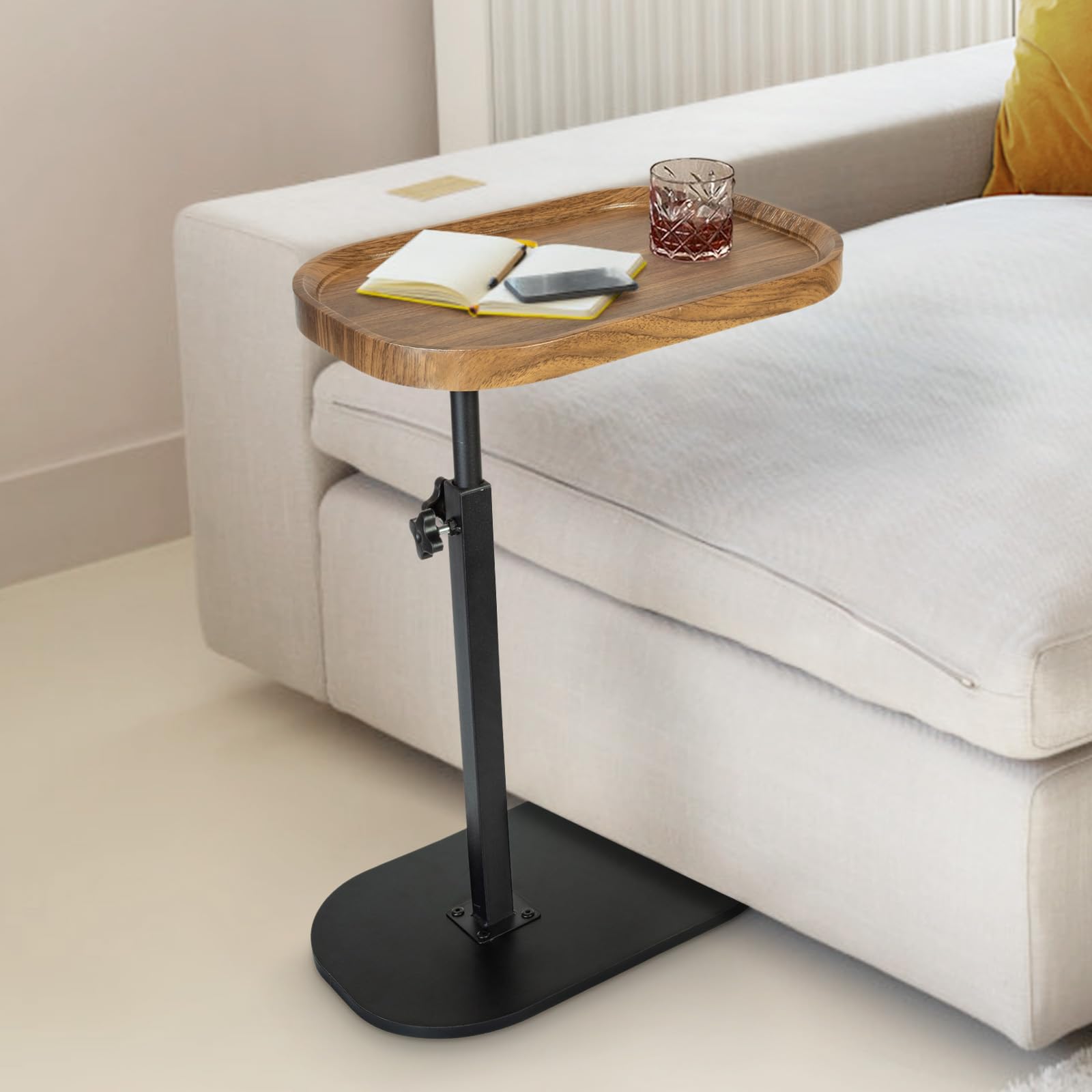 Amazon.com: GENDLTHIJ C Shaped End Table for Couch, C Table End Table ...