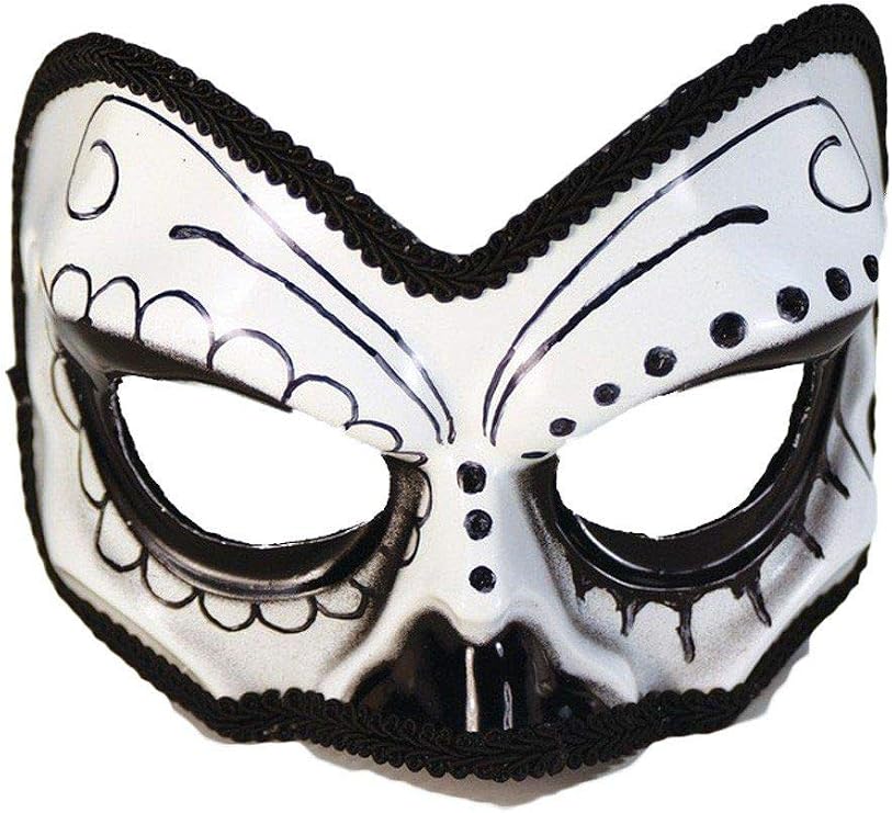 Amazon.com: Rubies Day of the Dead Skull Half Mask for Adults, Unisex ...
