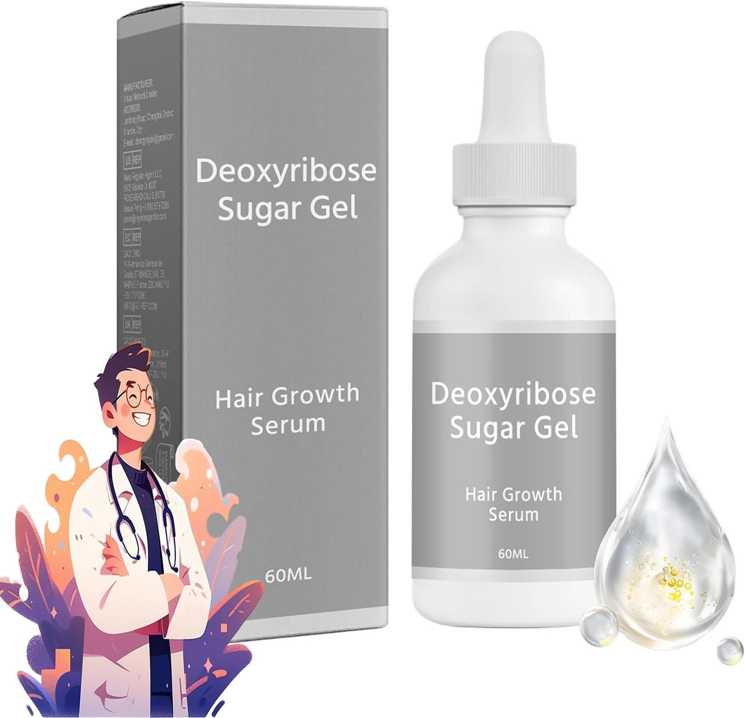 Amazon.com : 2-Deoxy-D-Ribose Sugar Gel, Deoxyribose Sugar Gel Hair ...