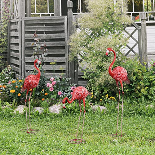 Snapklik.com : XONOR Metal Flamingo Garden Statues Large Red Flamingo ...
