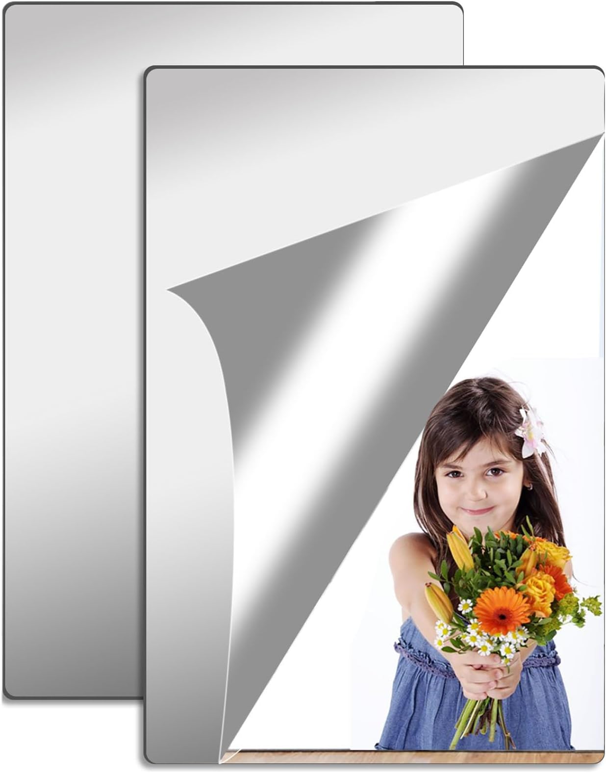 Amazon.com: Flexible Mirror Sheets Self Adhesive Non Glass Mirror Tiles ...
