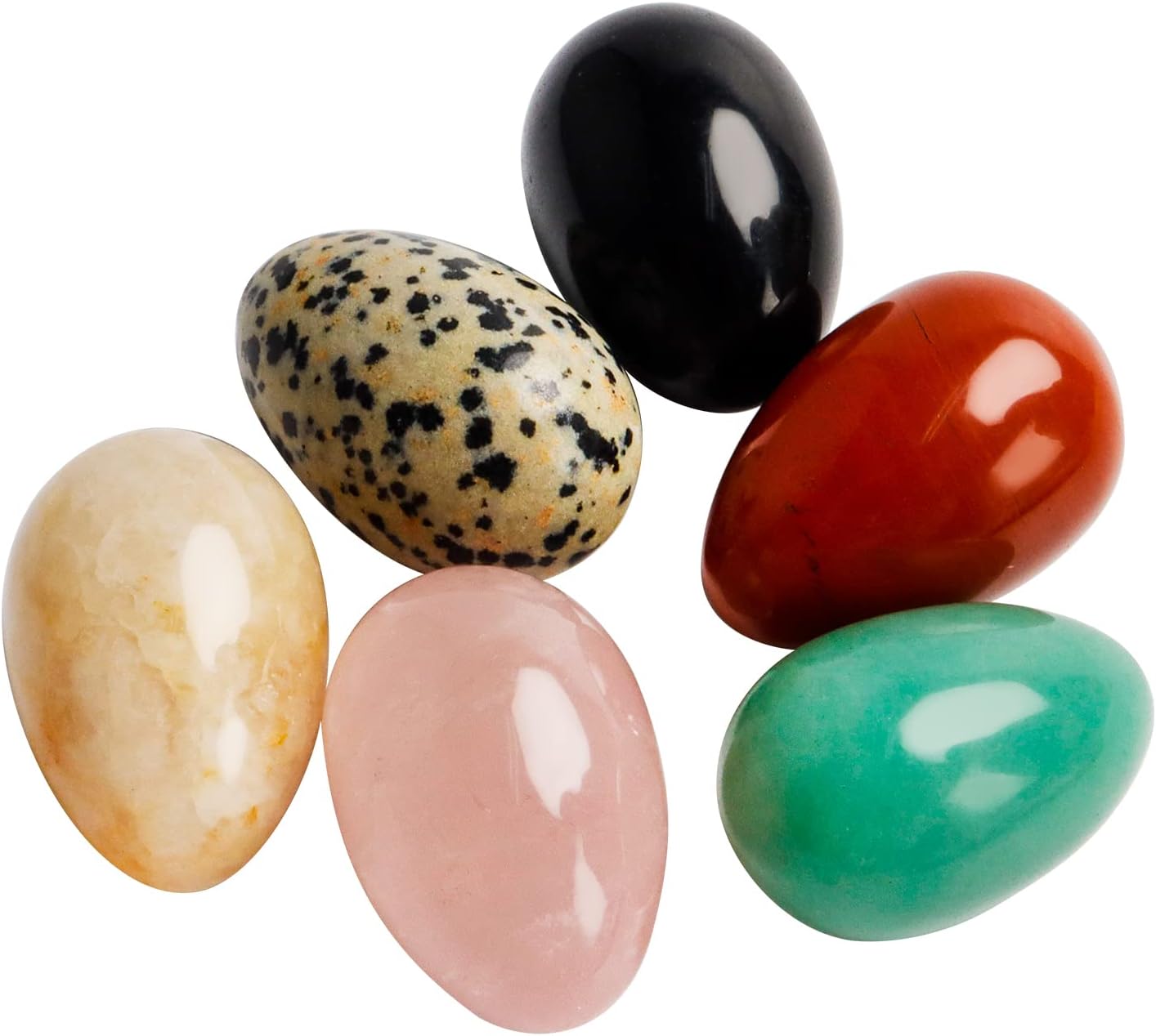 Amazon.com: Rileryan 6 Pcs Crystal Egg Polished Gemstone Figurines ...