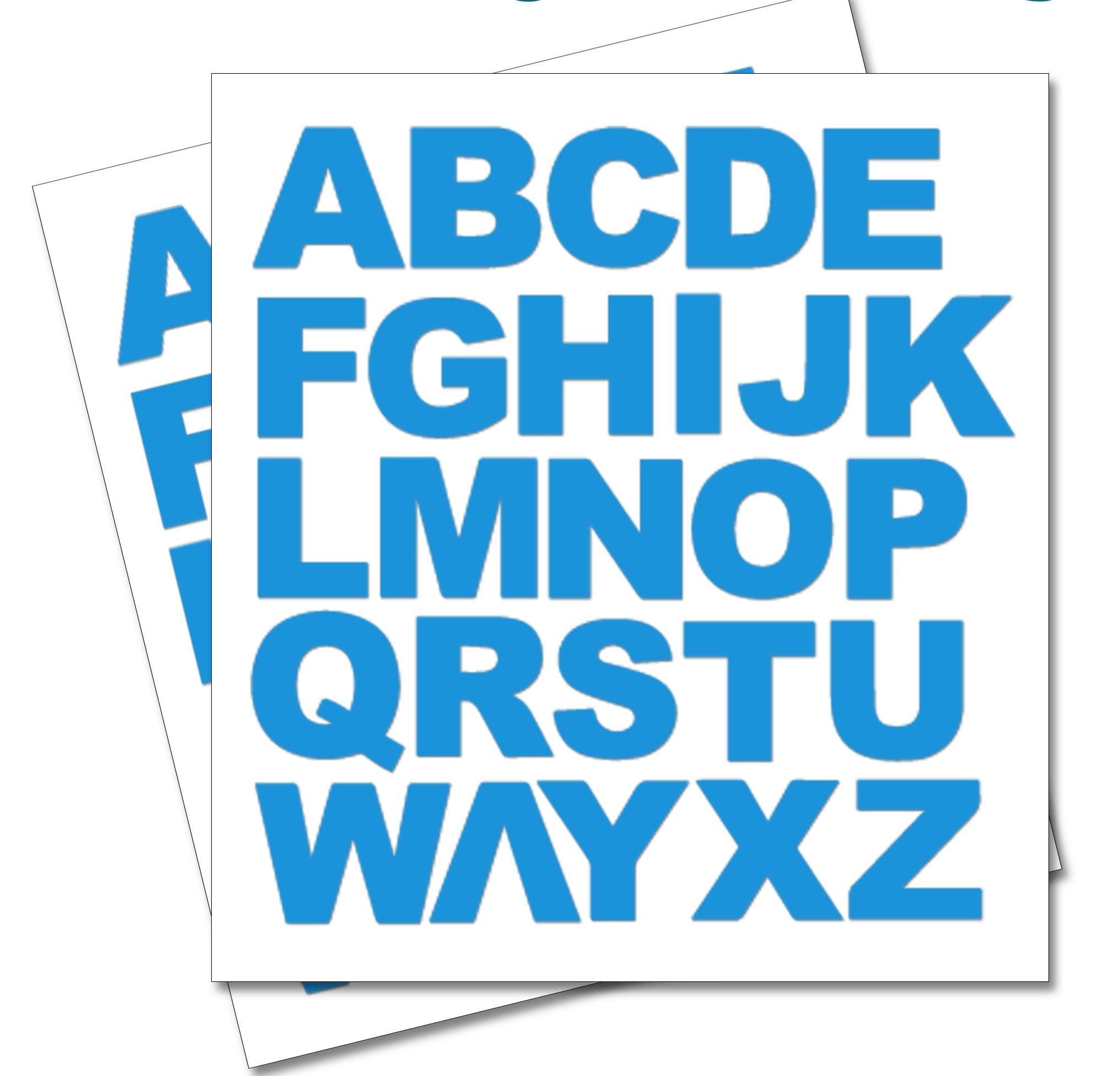 2 x Set of Full Alphabet Sky Blue Letters - Removable Self Adhesive ...