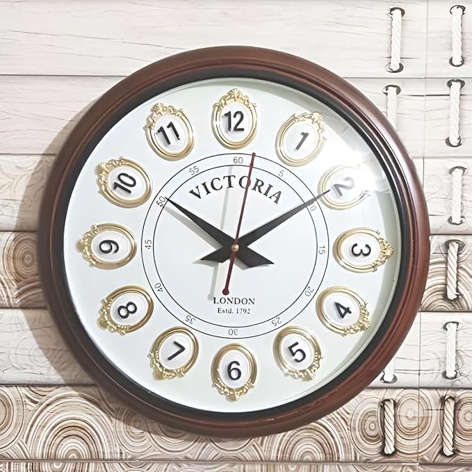 Buy VOK57 Victoria 12-Inch Vintage Wooden Wall Clock | Antique Round ...