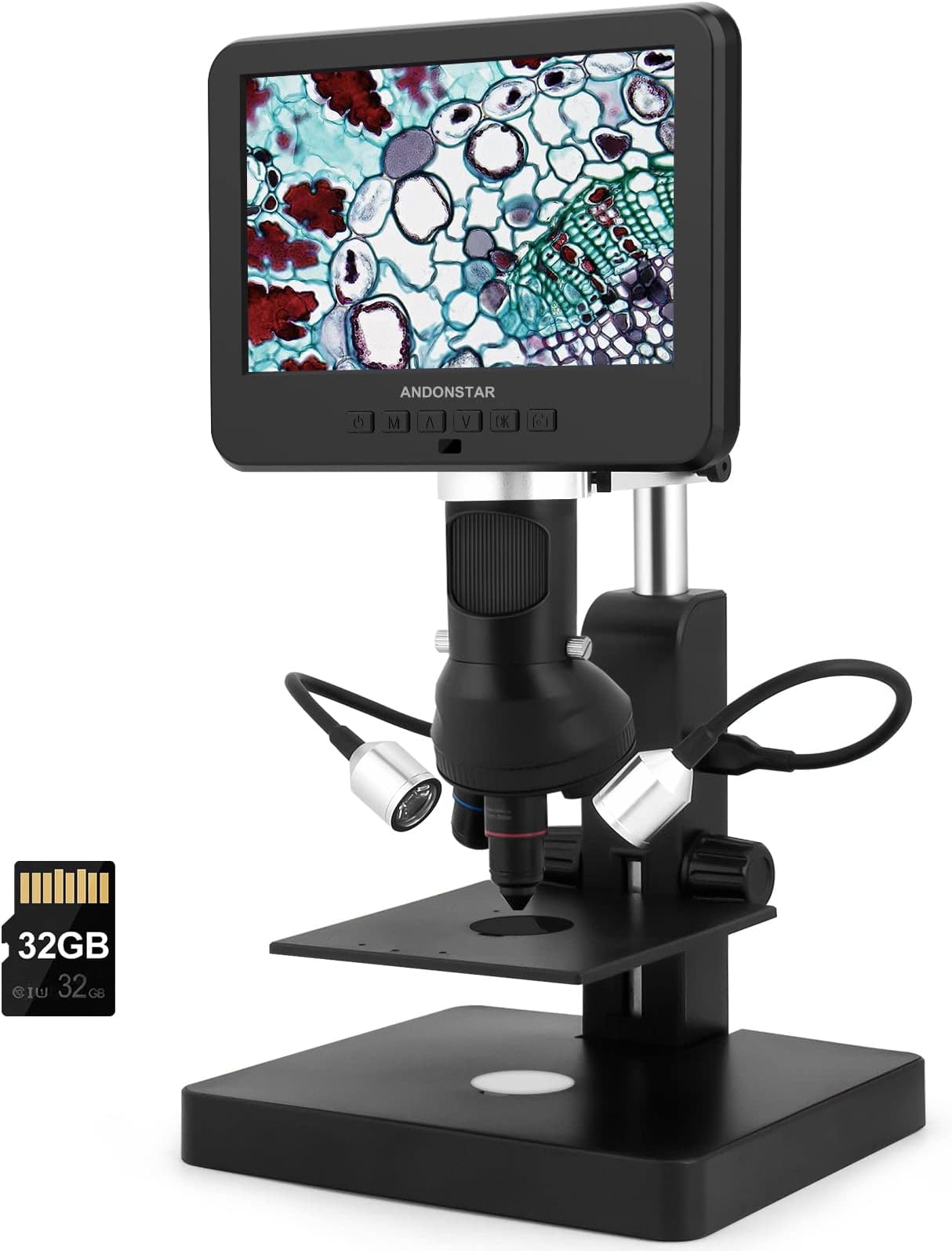 Amazon.com : Andonstar AD266S 20X-5000X HDMI Digital Microscope, 5 Lens ...