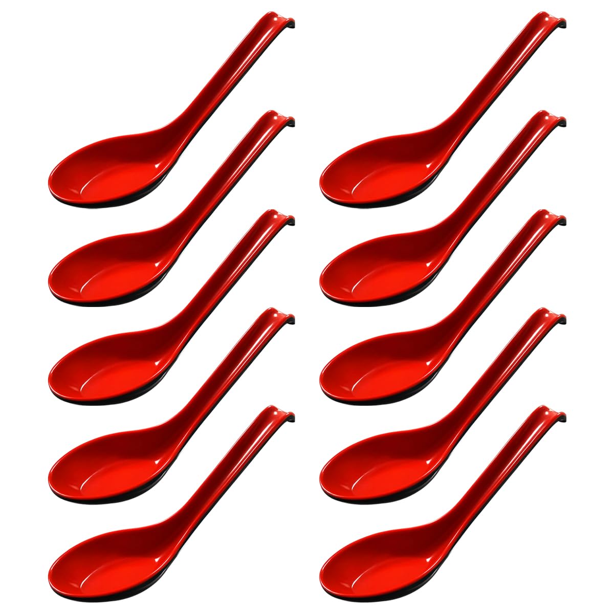 WELANE Soup Ramen Spoons, 10 PCS Asian Soup Spoons for Ramen Wonton ...
