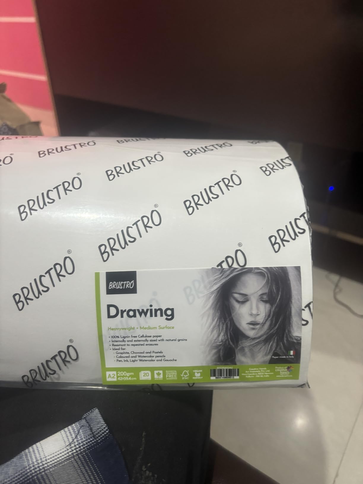 Brustro Artists Drawing Paper 200 GSM A2 Size, 20 Sheets : Amazon.in ...