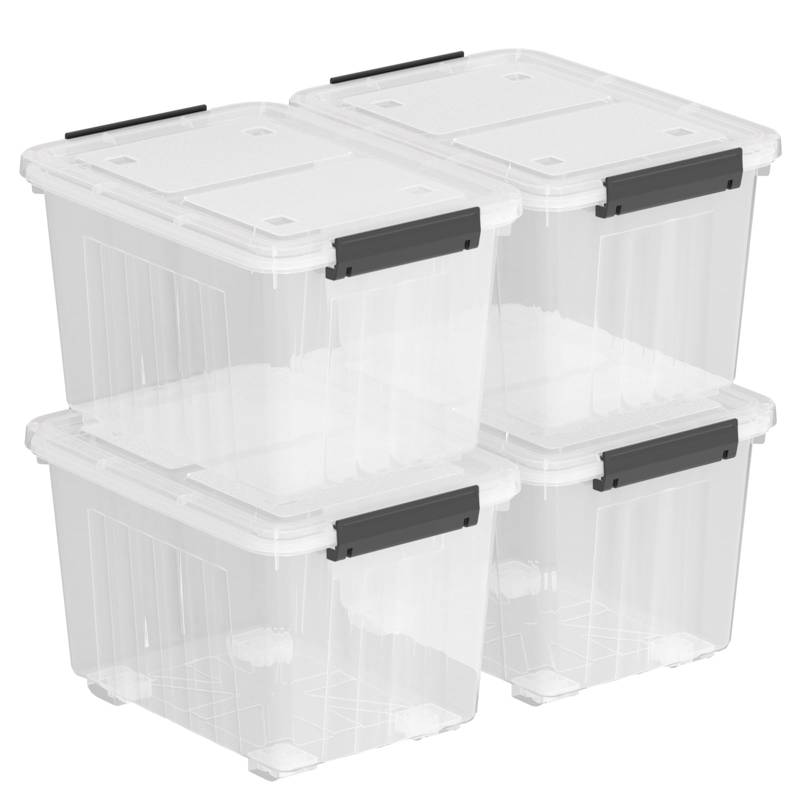 Amazon.com - Esdiplot 30 Quart Plastic Storage Bins with Latching Lids ...