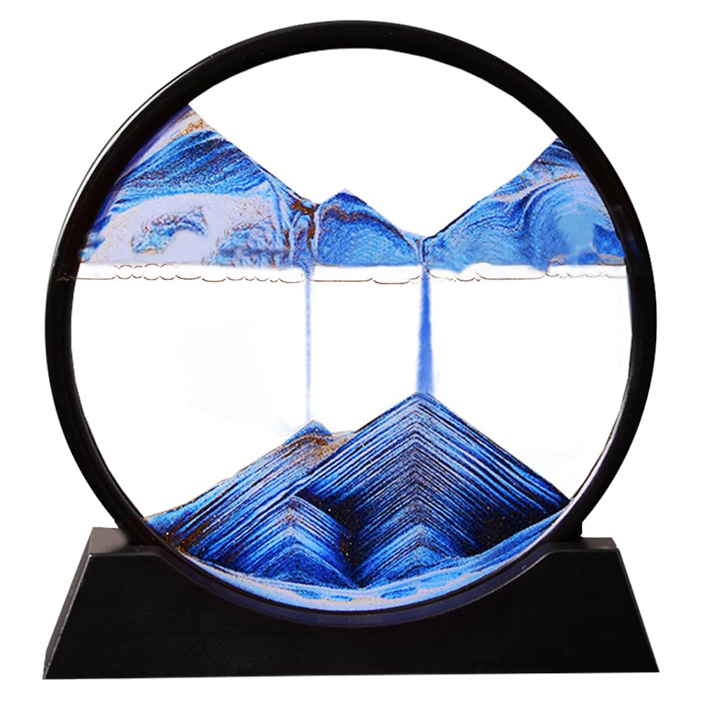 E-feilai-Falling Sand Art Picture for Gift, 3D Dynamic Round Sand Art ...