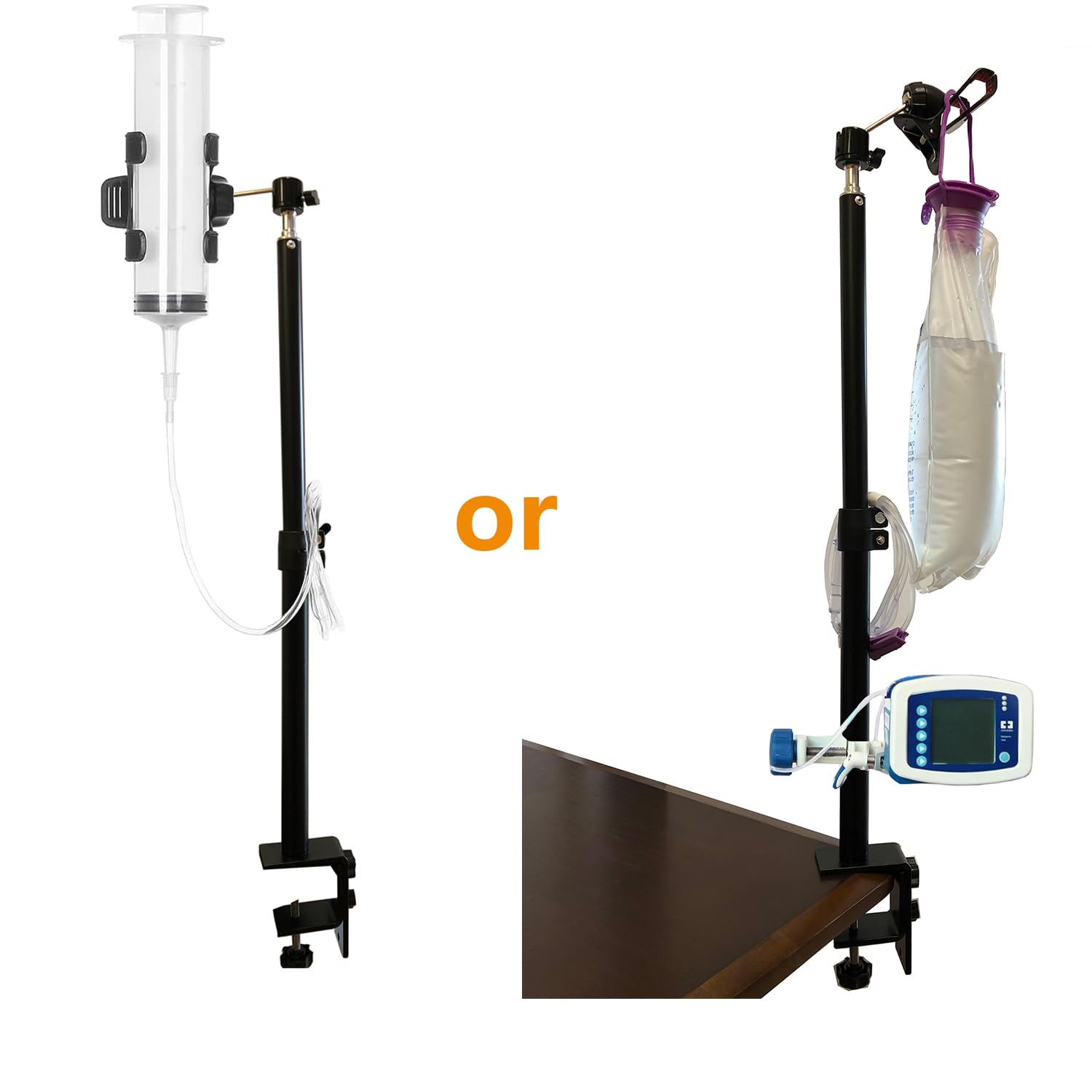 Feeding Tube Stand UPJAKS Portable IV Pole W/5 Brake Wheels Adjustable