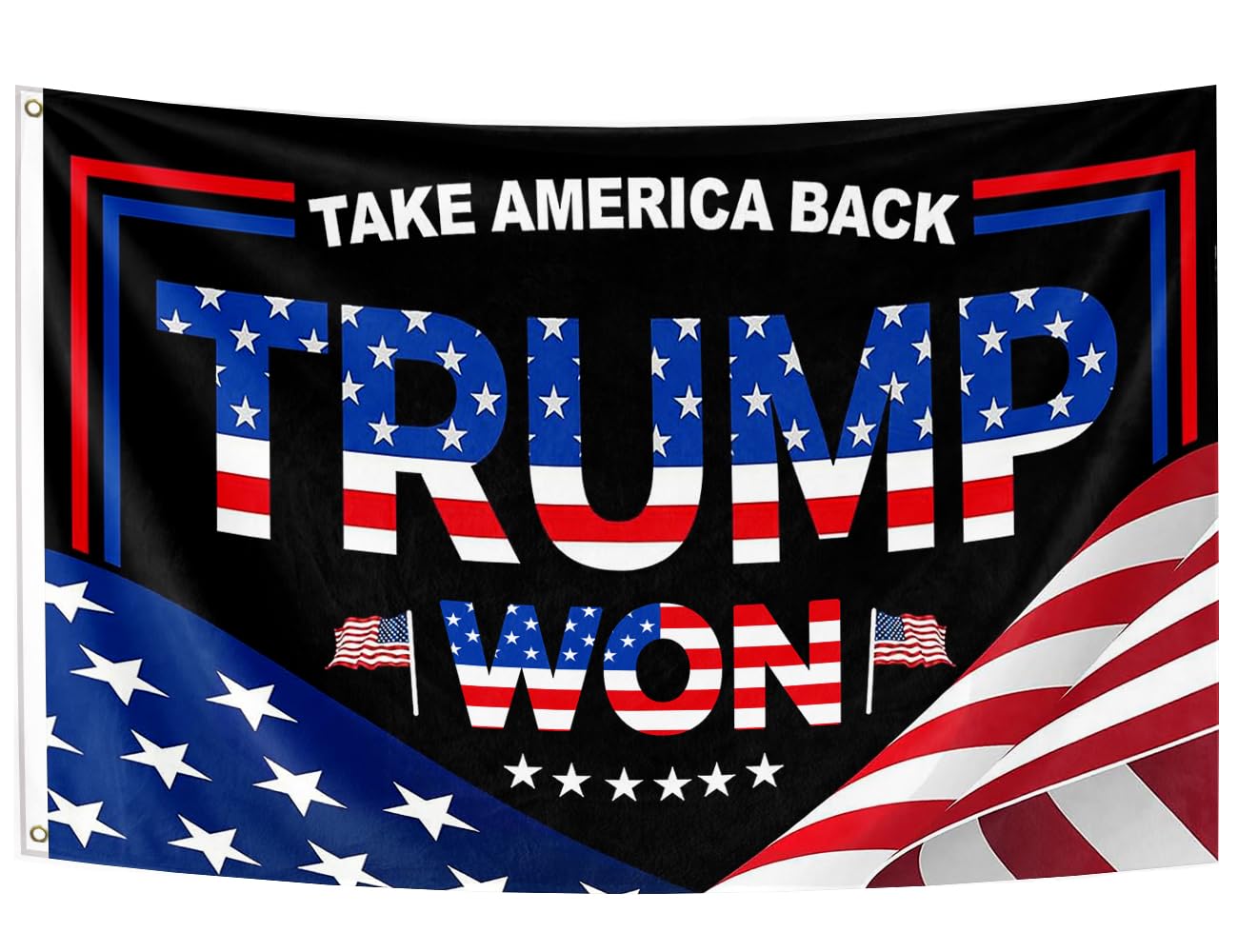 Amazon.com : Trump Won USA 45 47th President Take America Back Flag ...