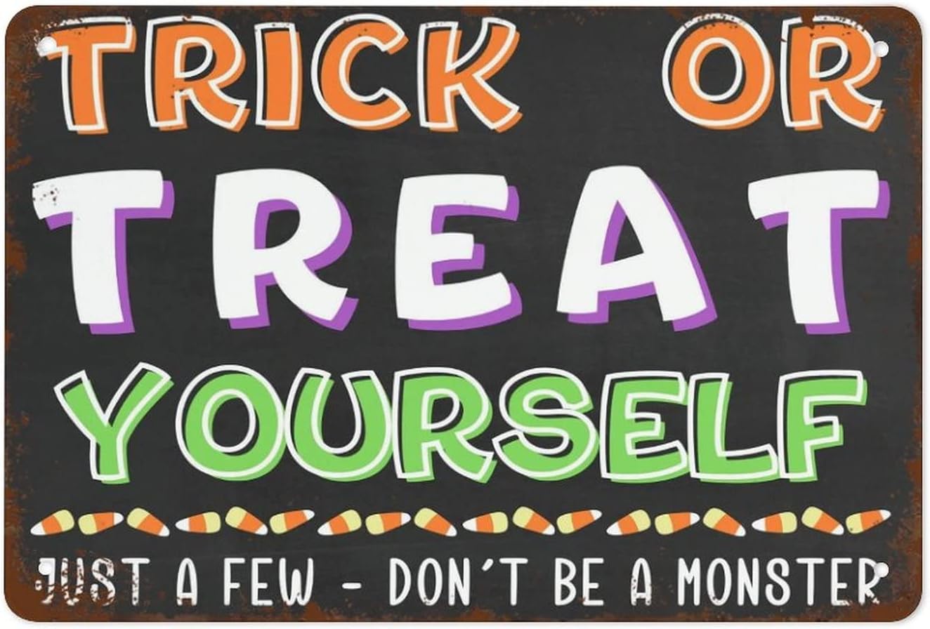 Amazon.com: Metal Wall Art for Living Room Please Take One Halloween ...