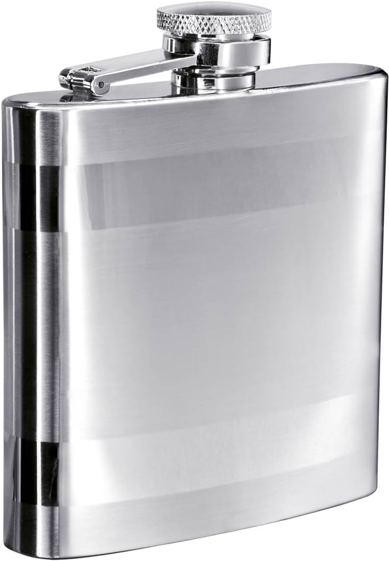 Amazon.com | Visol "Band" Two-Tone Stainless Steel Hip Flask, 6-Ounce ...
