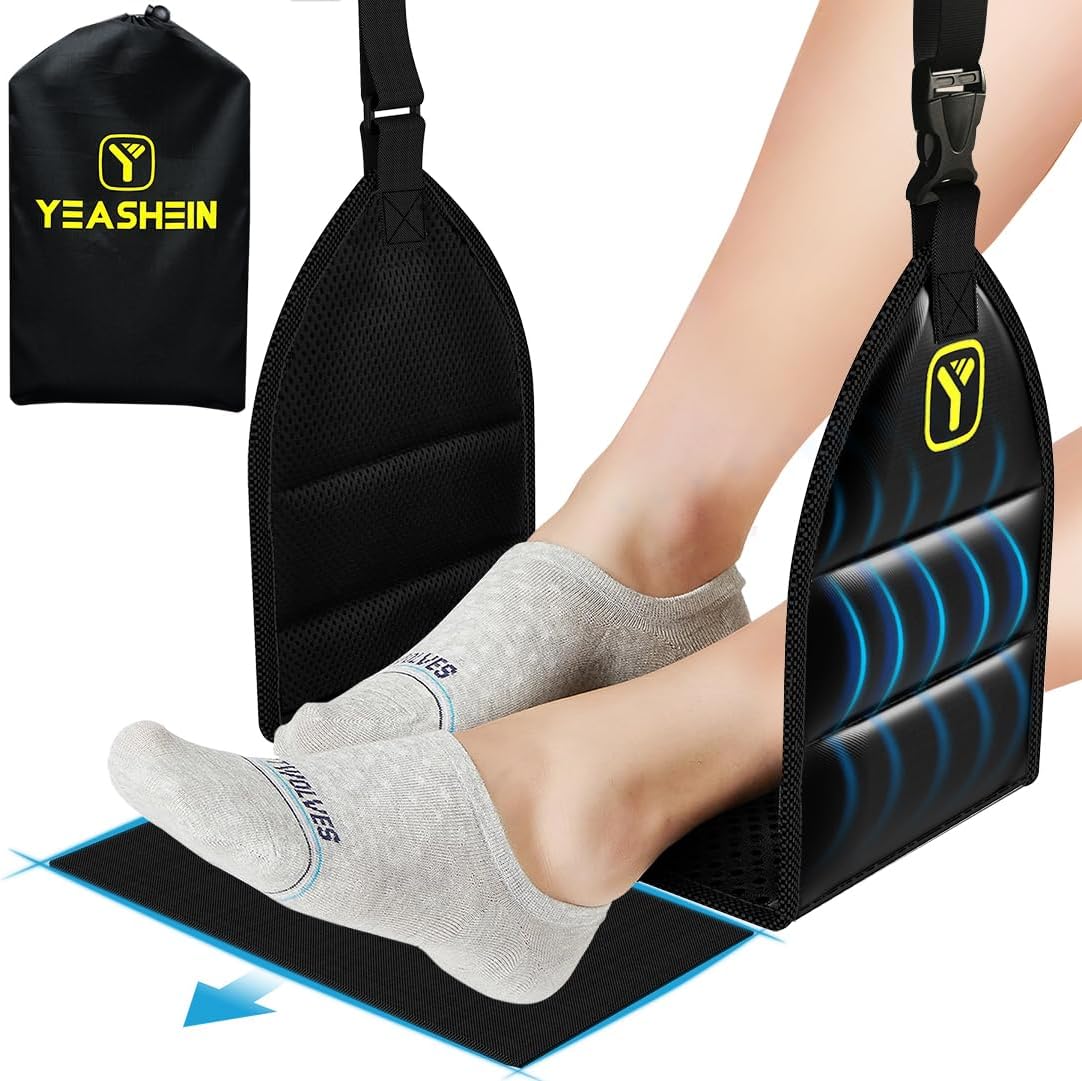 Amazon.com: Airplane Foot Rest with Memory Foam Desk Foot Hammock ...