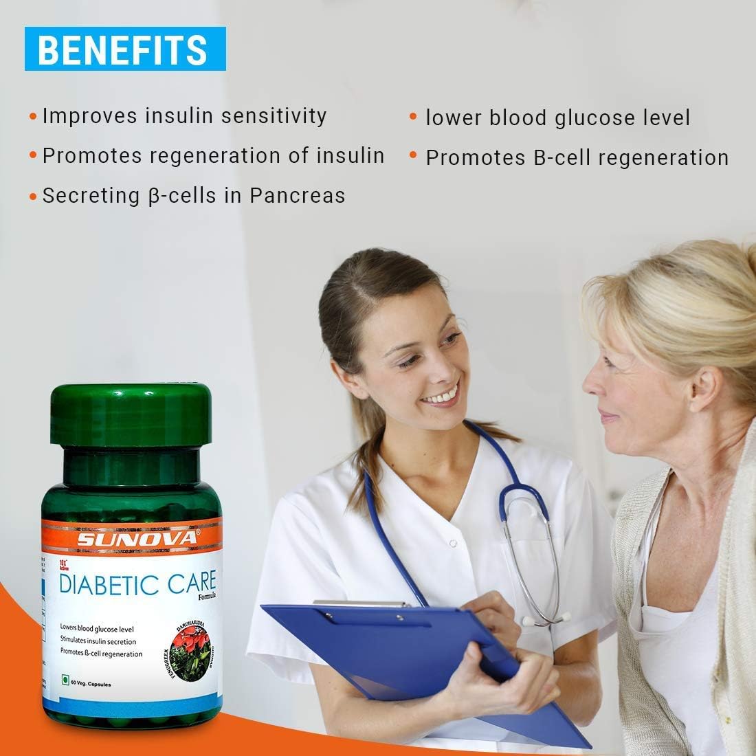 Innovita Sunova Diabetic Care Formula, 60 Veg Capsules