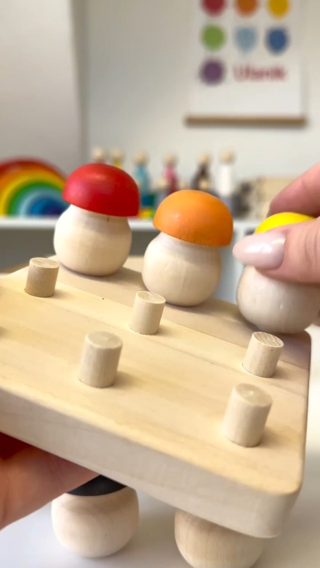 Toddler Color Sorting Game Ulanik Wooden Mushroom Montessori Toys ...