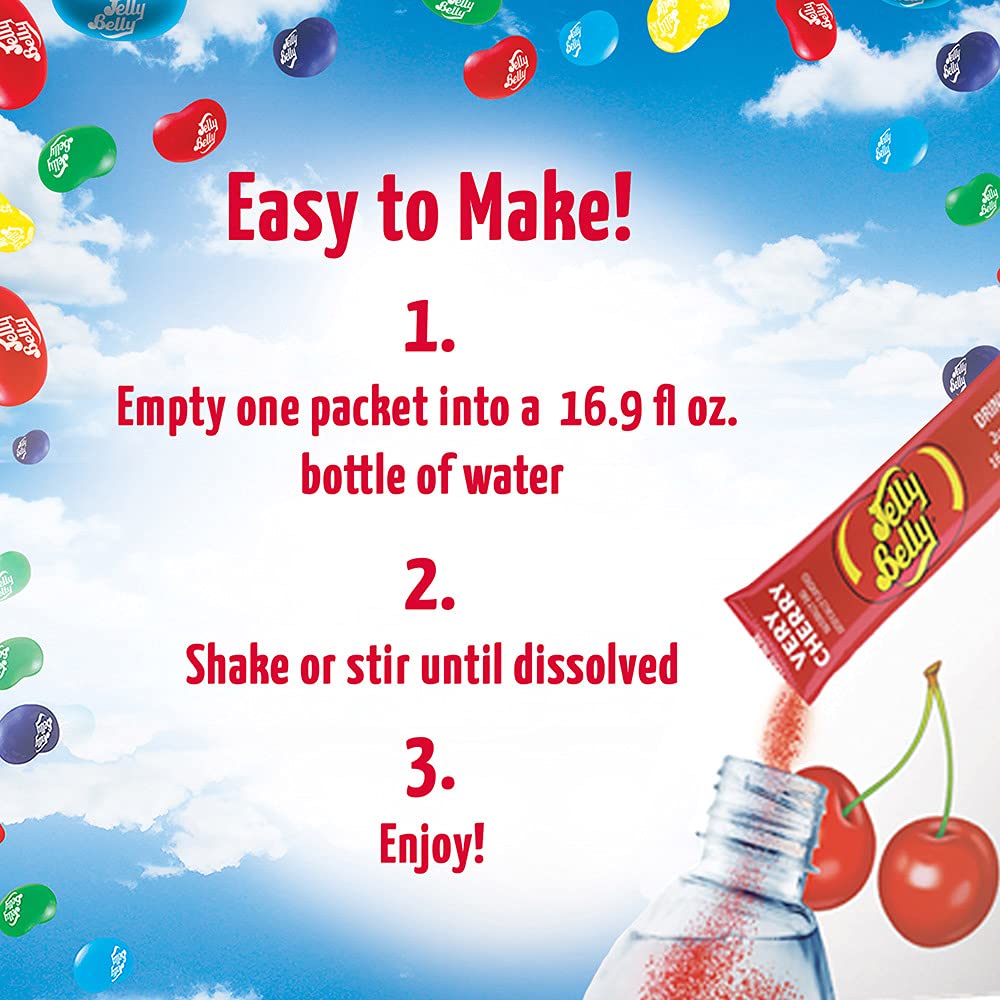 Jelly Belly, Very Cherry – Powder Drink Mix - (12 boxes, 72 sticks ...