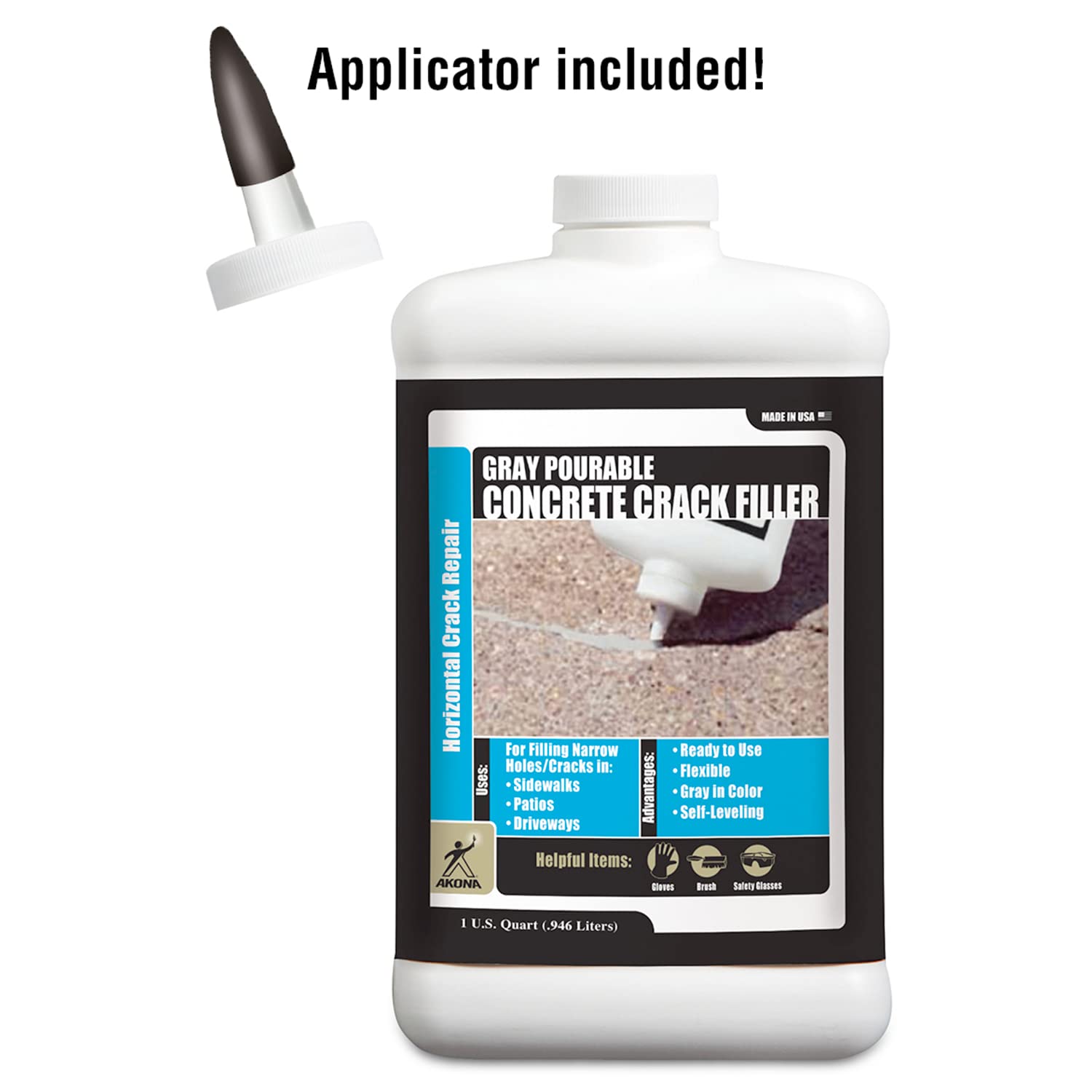 Snapklik.com : Pourable Gray Concrete Crack Filler