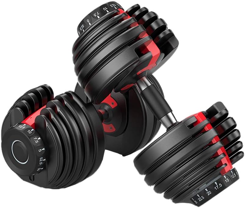 FitnessLAB 2X 24kg Adjustable Dumbbell Set Gym Exercise Weights Chrome ...